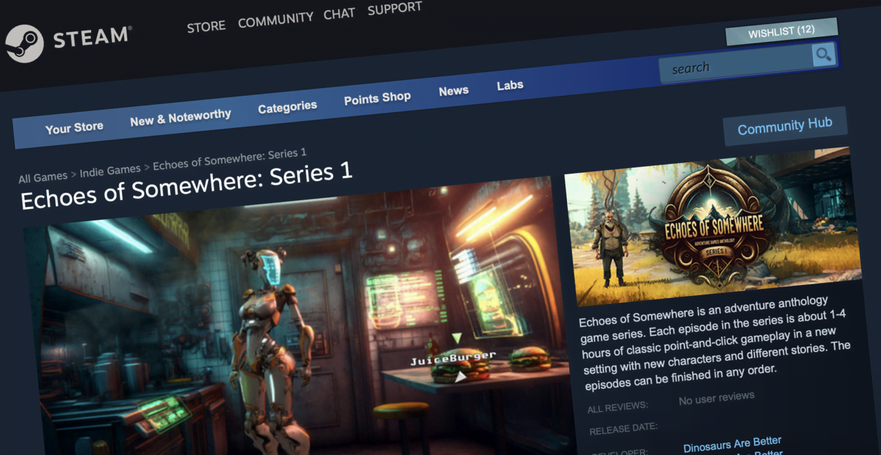 Creating a steam page - Echoes of Somewhere