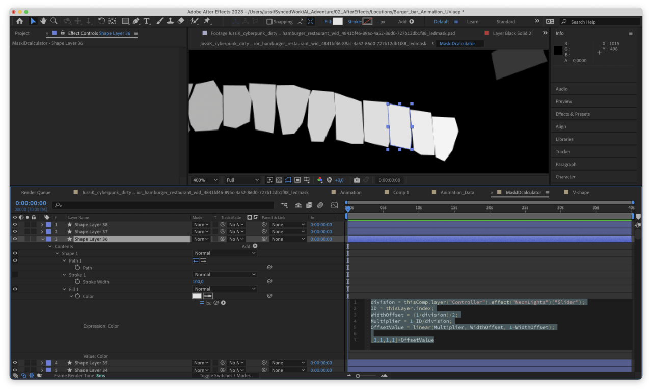 Advanced animated neon lights material - Echoes of Somewhere