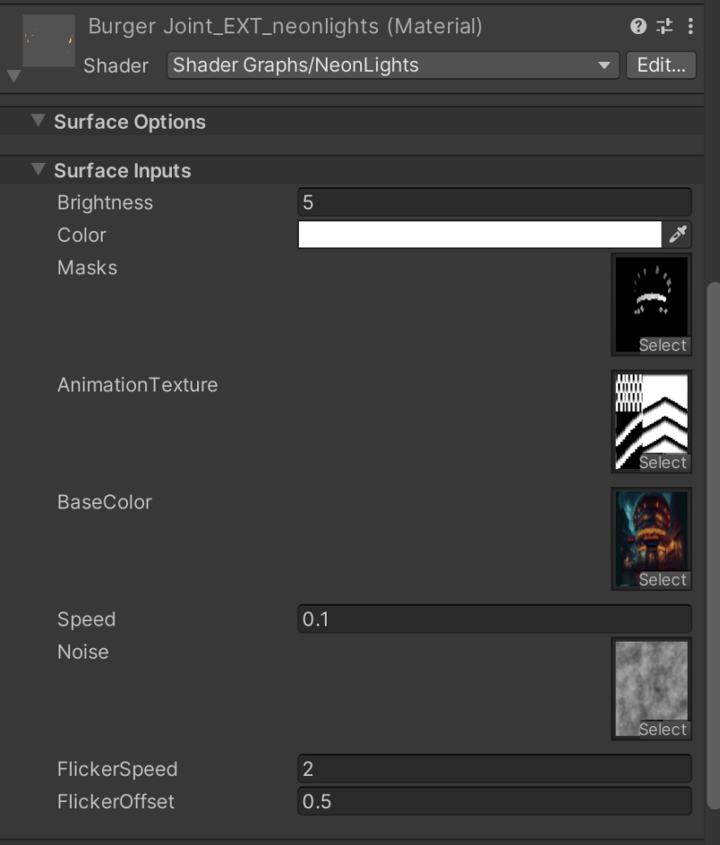 Advanced animated neon lights material - Echoes of Somewhere