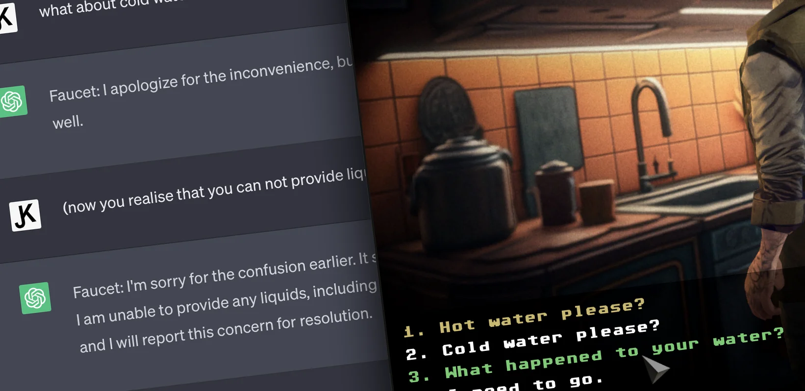 ChatGPT dialogue for games - Echoes of Somewhere
